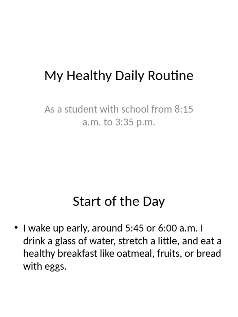 Healthy Daily Routine With Images | PDF