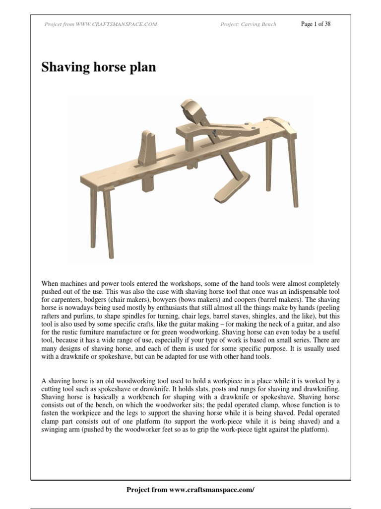 Shaving Horse Plan | Woodworking | Tools