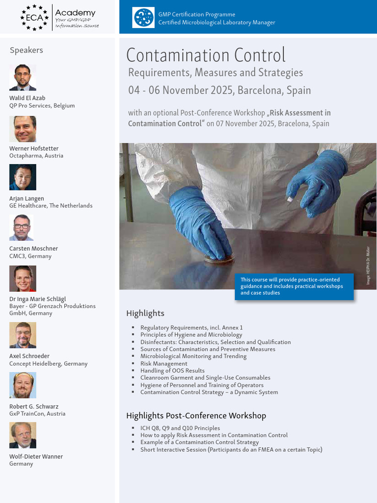 Contamination Control Strategies Workshop | PDF | Disinfectant | Risk ...