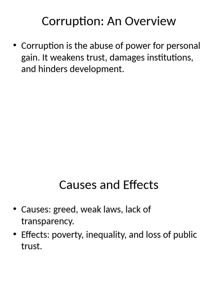 Understanding Corruption: Causes & Solutions | PDF
