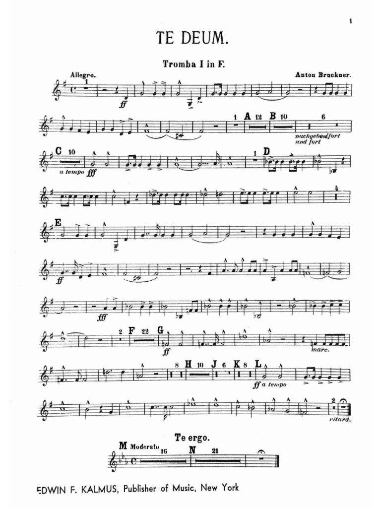 Te Deum by Anton Bruckner Tromba 1 | PDF