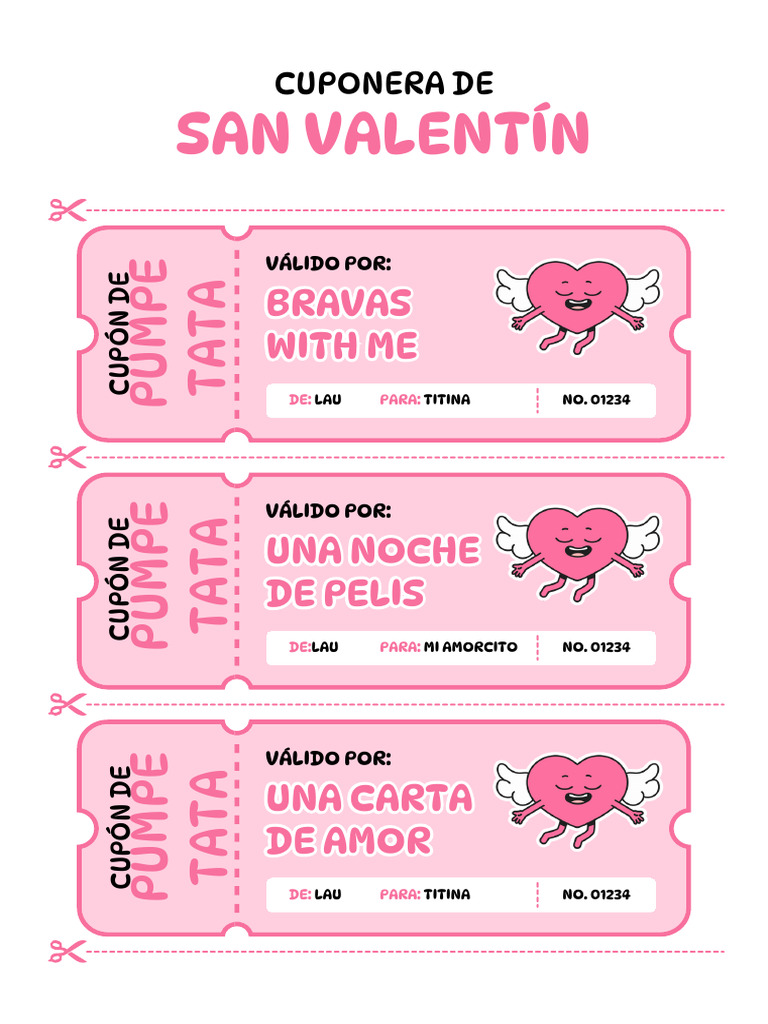 Documento A4 Cupón de San Valentín Ilustrado Rosa - 20250927 - 212753 ...