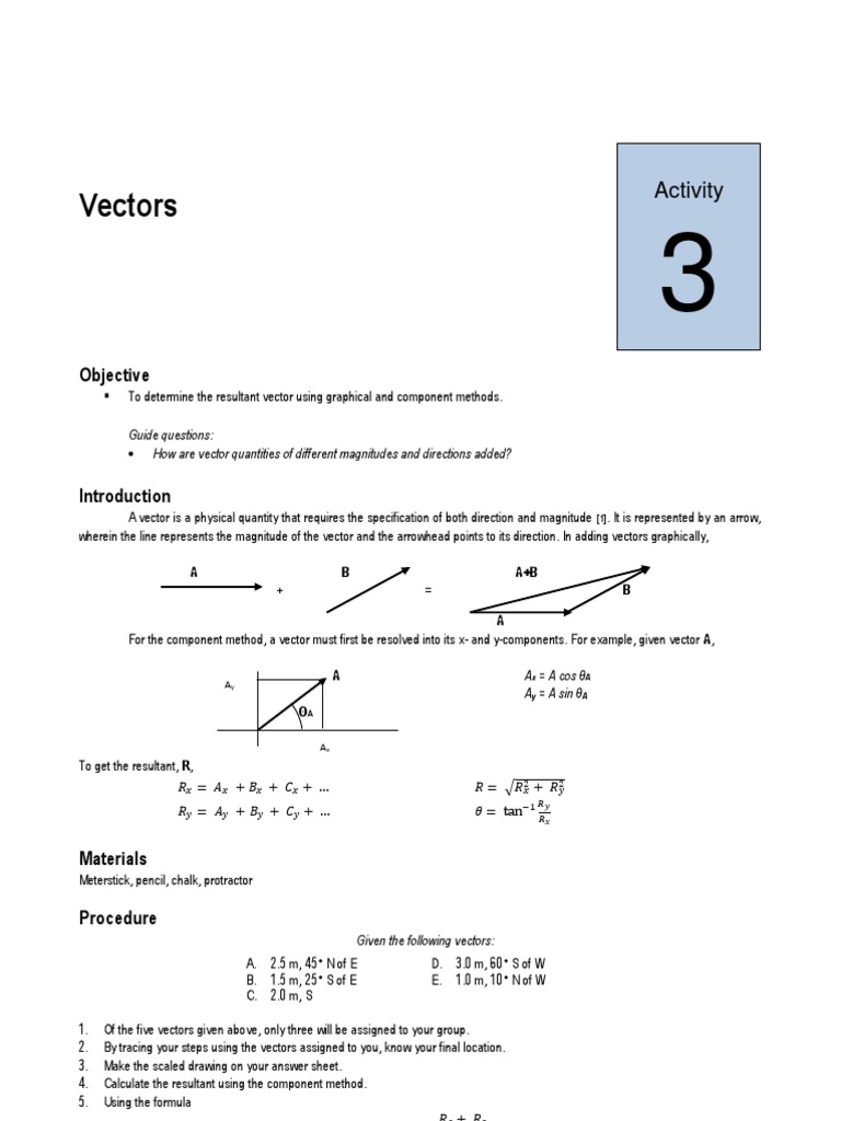 Activity 3. Vectors | PDF