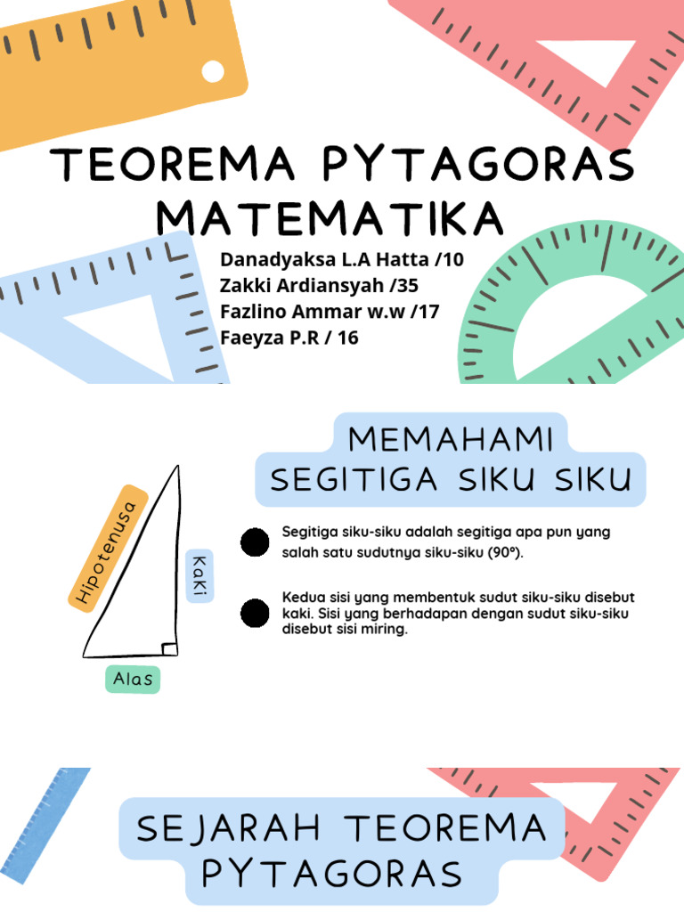 Colorful Playful Illustrative Pythagorean Theorem Education ...