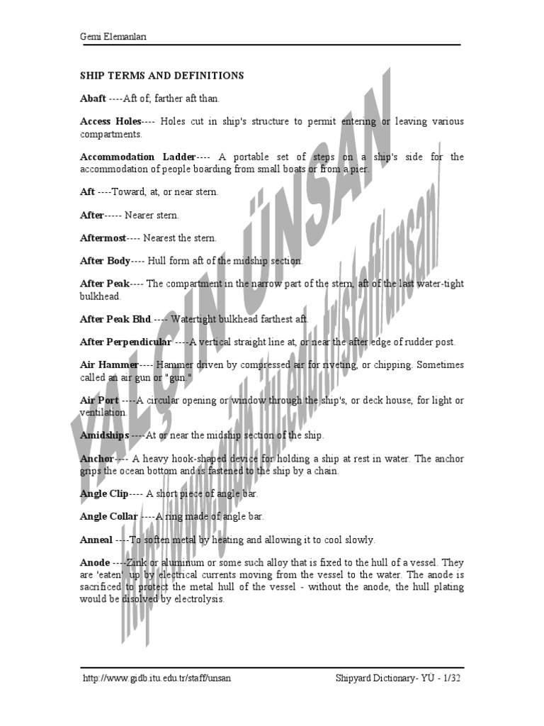 Ship Terminology | PDF | Deck (Ship) | Ships