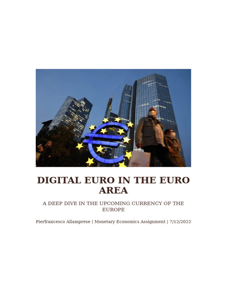 Digital Euro in The Euro Area Pierfrancesco Allamprese | PDF | Euro ...