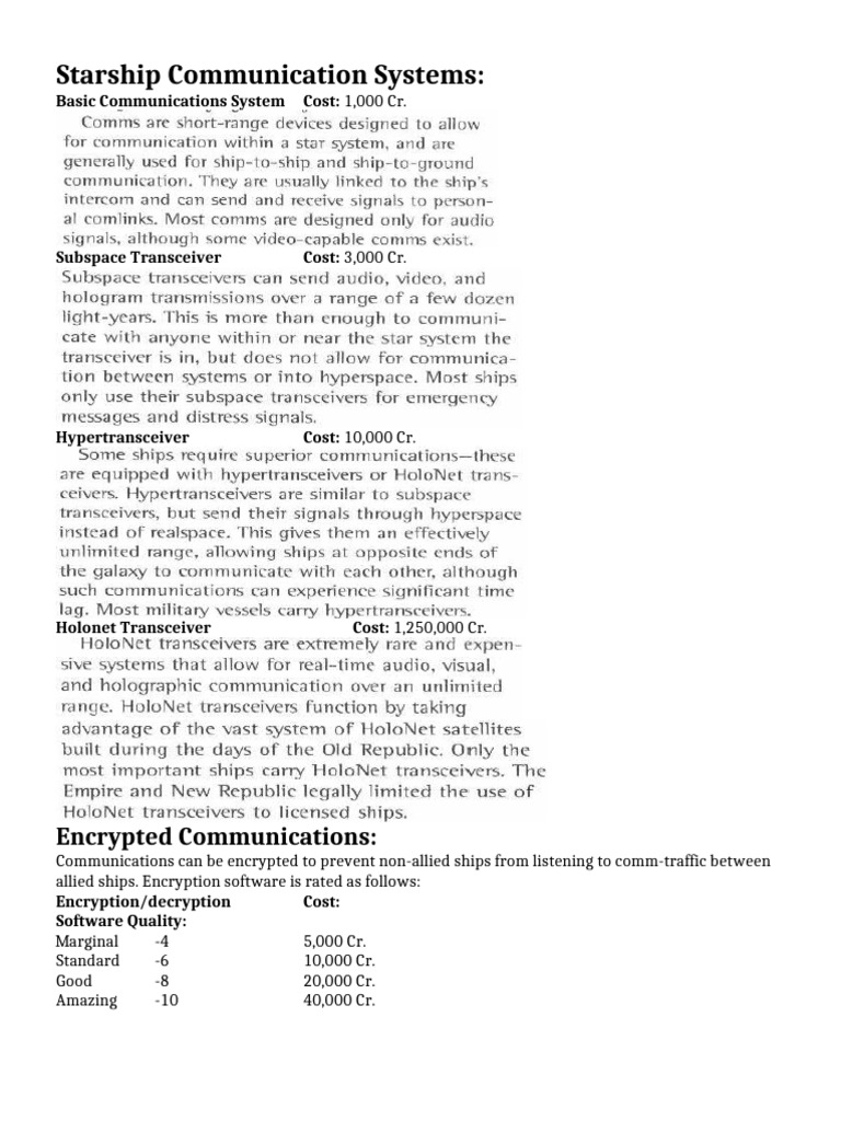 Starship Communication and Sensor Systems | PDF | Ships | Missile Defense