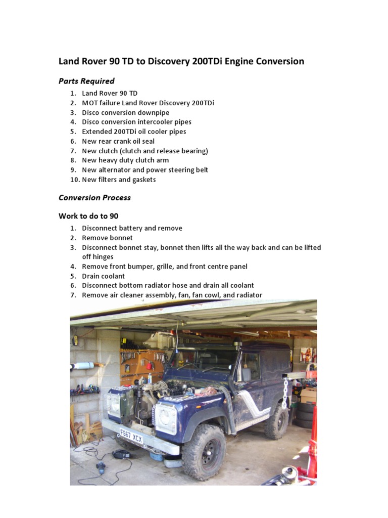 200TDi Engine Conversion Guide | PDF | Technology & Engineering