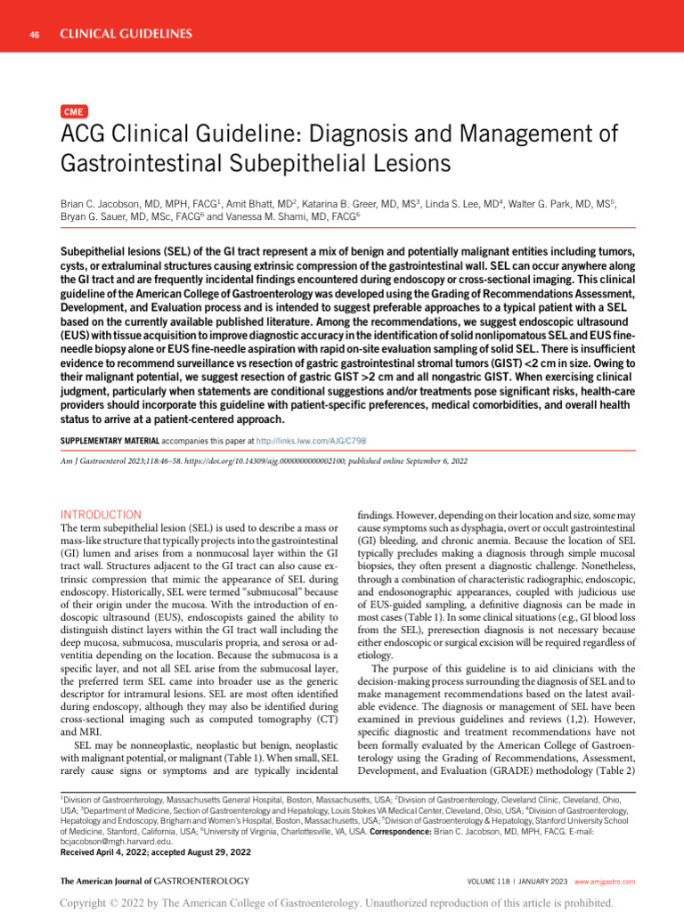 Acg Clinical Guideline Diagnosis and Management.16 | PDF ...