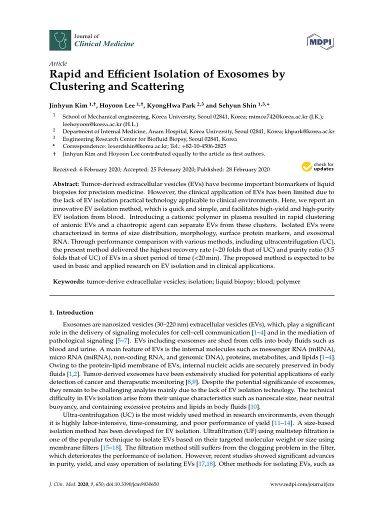Efficient Exosome Isolation Method | PDF | Western Blot | Laboratory ...
