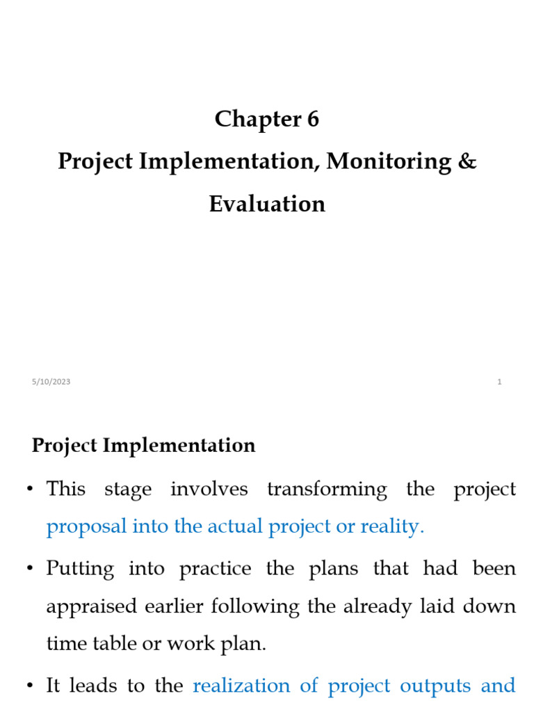 6Ch-6 Implementation of The Project | PDF | Evaluation | Project Management