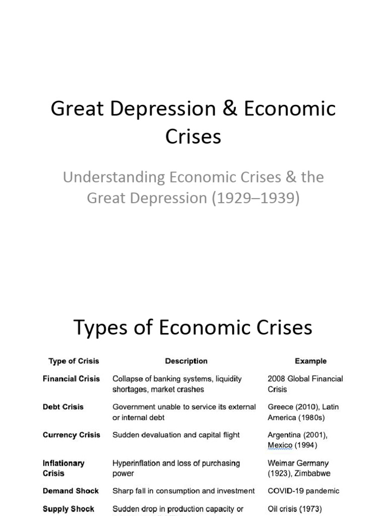 Great Depression: Causes and Recovery | PDF | Great Depression | Gold ...