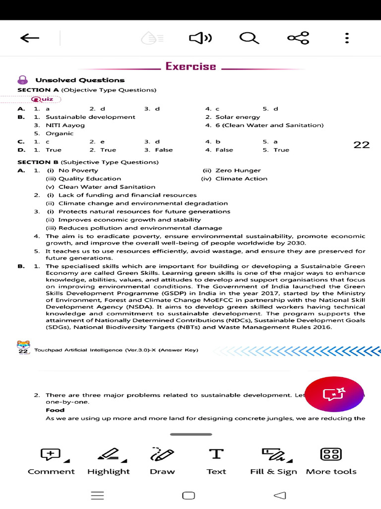 Sustainable Development Goals Quiz Guide | PDF | Habitat Destruction ...