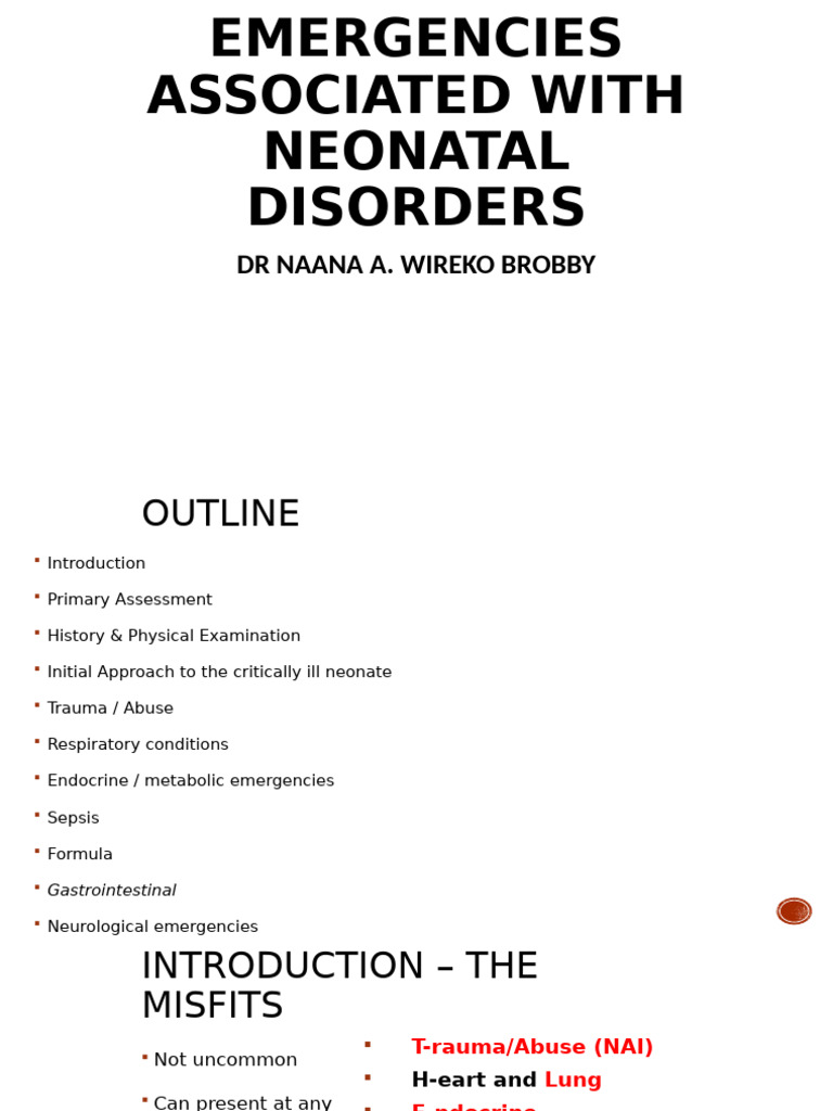 Emergencies Associated With Neonatal Disorders - Medstds | PDF | Sepsis ...