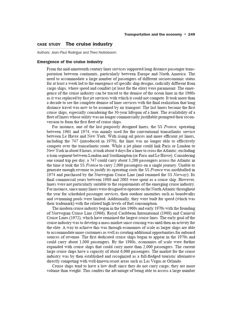 Case Study - The Cruise Industry | PDF | Cruise Ship | Port