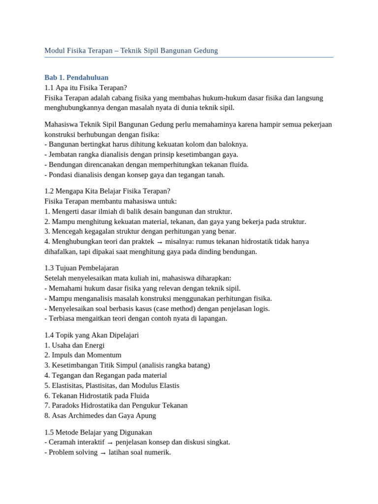 Fisika Terapan untuk Teknik Sipil | PDF