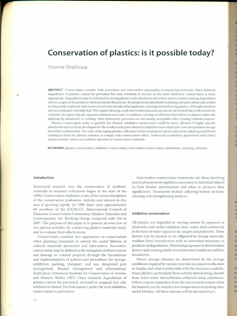 Conservation of Plastics, It is Possible Today | PDF
