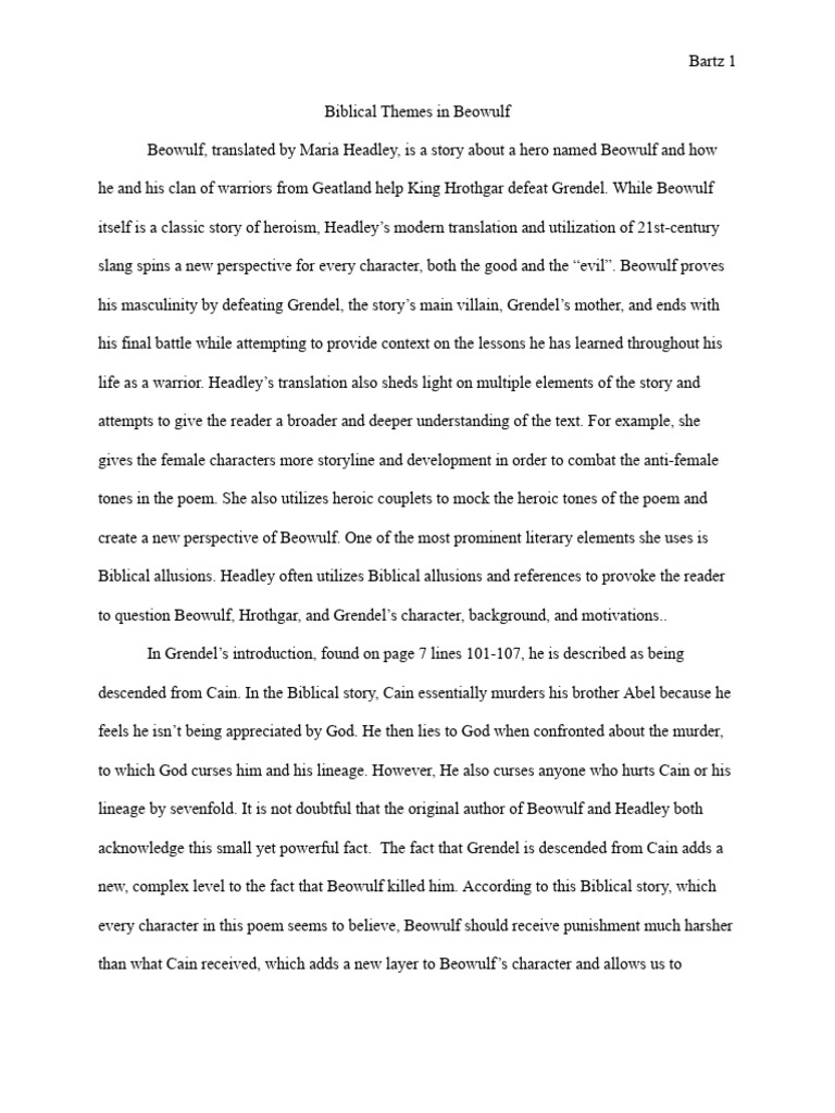 Biblical Allusions in Beowulf Analysis | PDF | Beowulf | Cain And Abel
