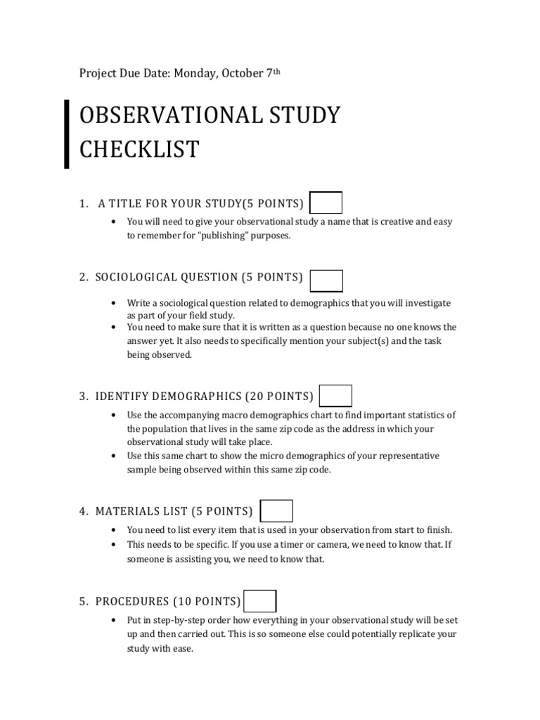 Faith Bainivalu - TAG Observational Study Checklist | PDF | Qualitative ...