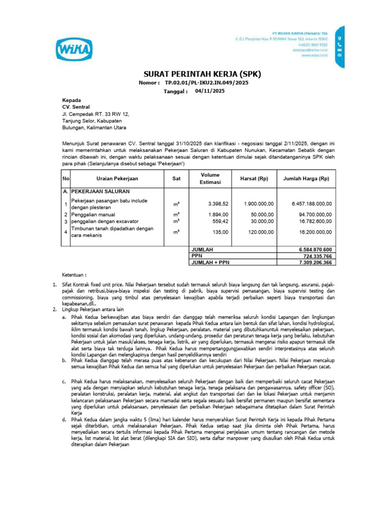 CV. SENTRAL - TP.02.01_PL-IKU2.in.049_2025 - Pek. Saluran Di Kab ...