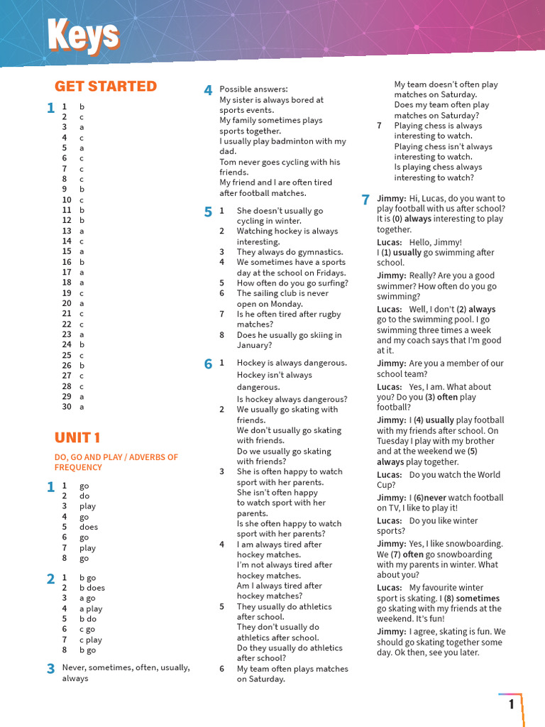 Prepare 6. Grammar_keys UA Edition | PDF | Lunch | Cuisine