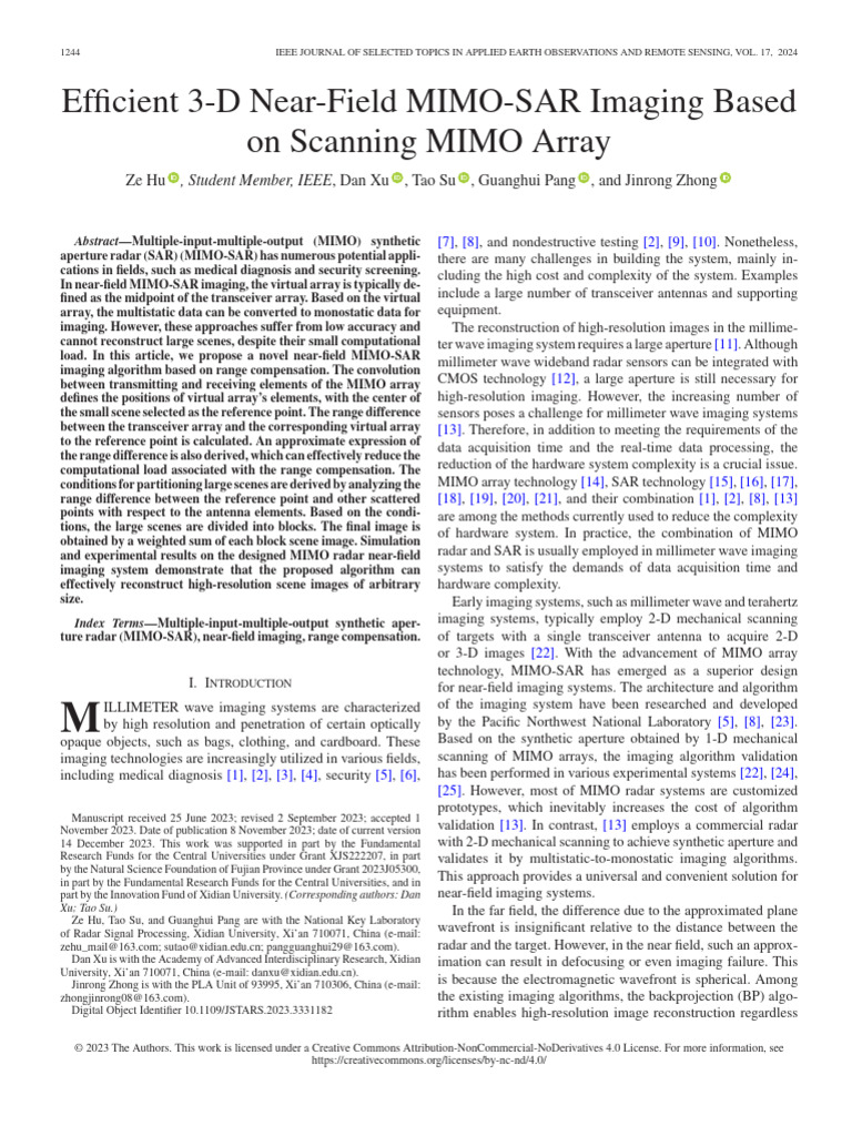 2024 - Efficient 3-D Near-Field MIMO-SAR Imaging Based On Scanning MIMO ...