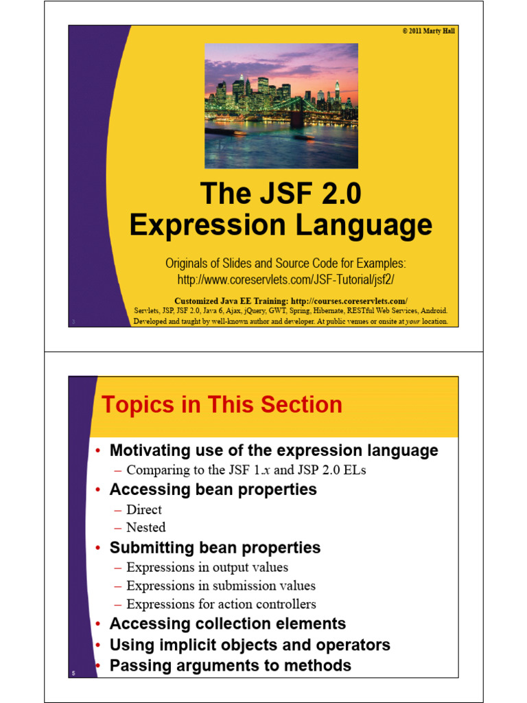 JSF 2.0 Expression Language Guide | PDF | Java (Programming Language ...
