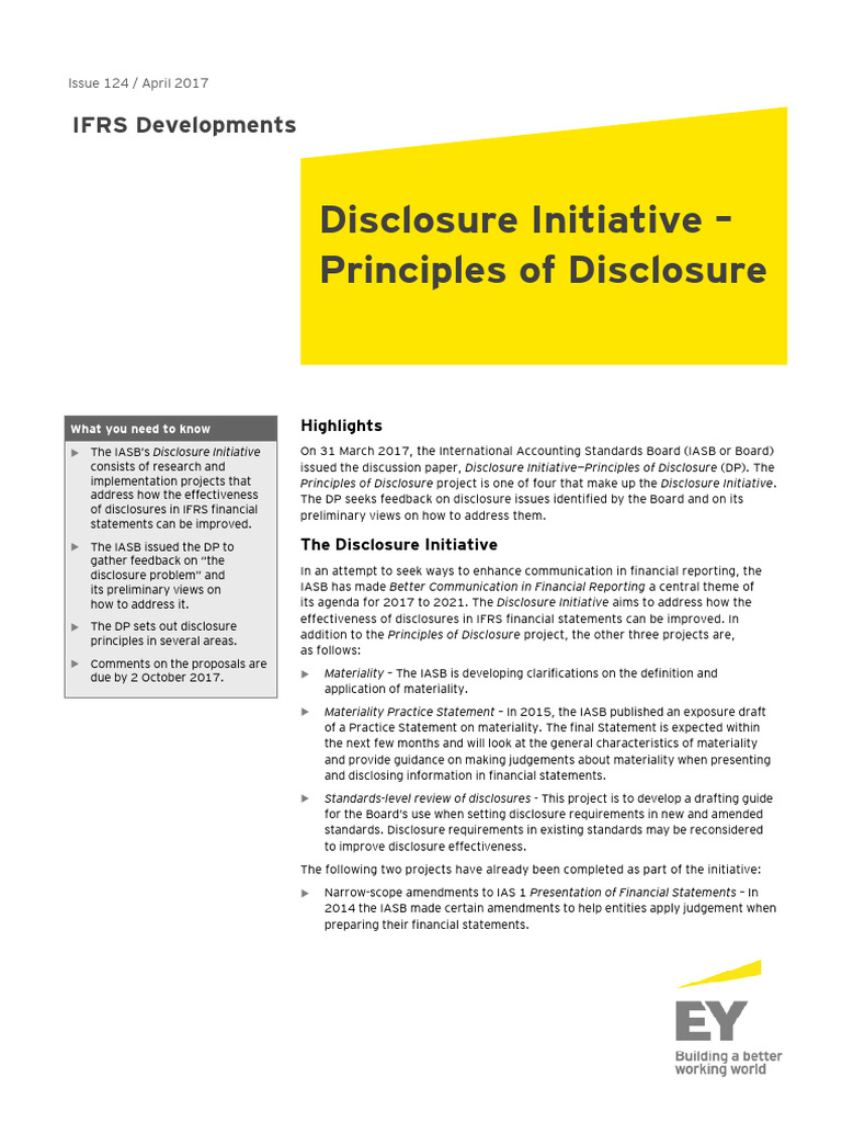 Ey Disclosure Initiative Principles of Disclosure April | PDF ...
