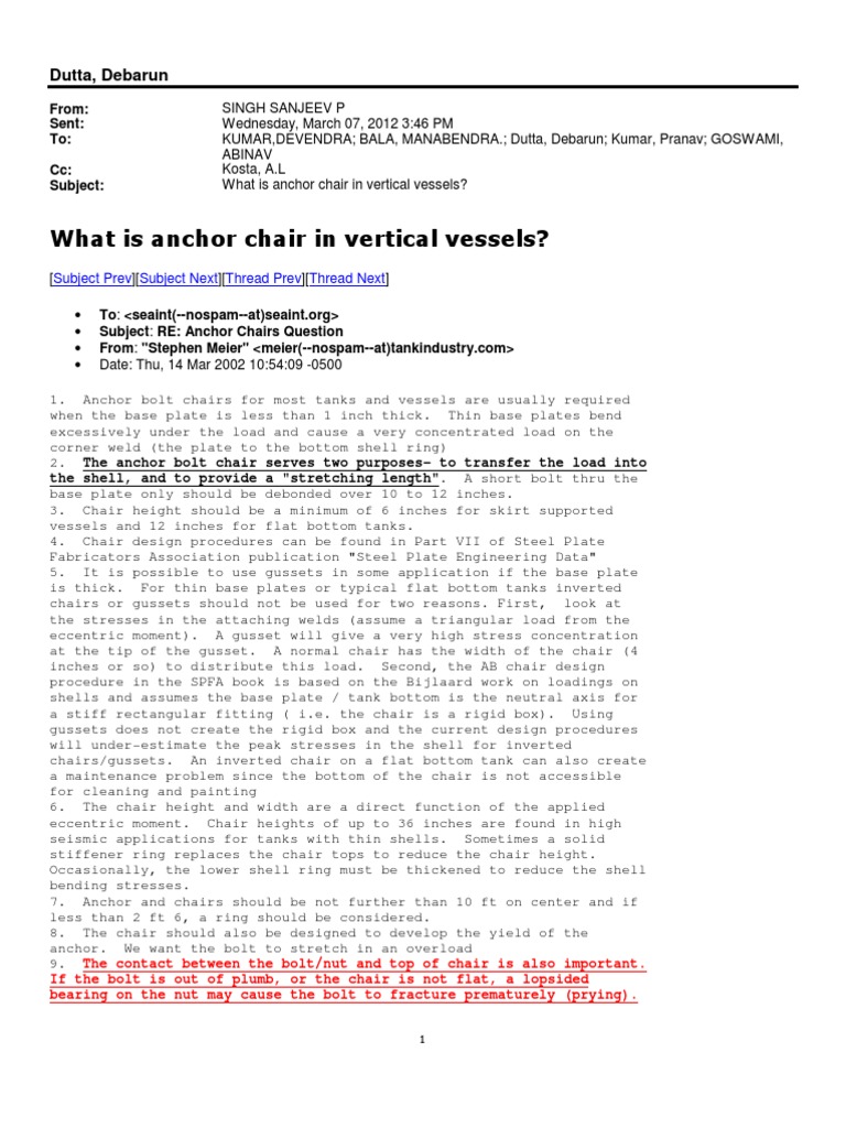 Anchor Chair | PDF | Screw | Industries