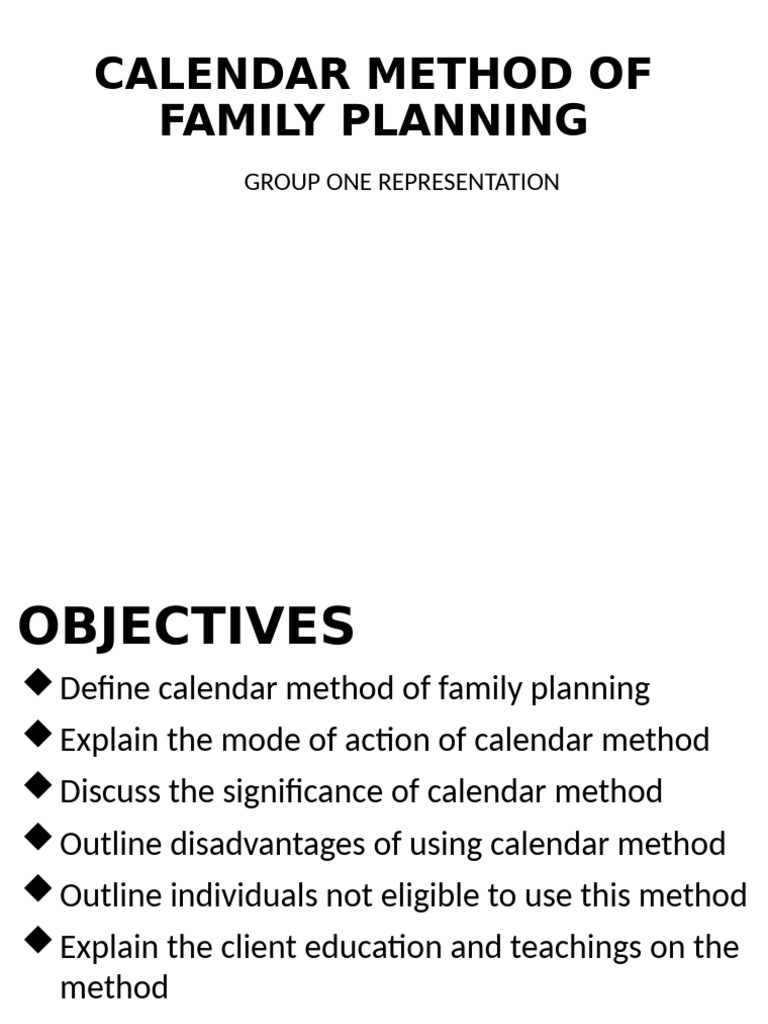 Calendar Method of Family Planning Guide | PDF | Birth Control | Fertility
