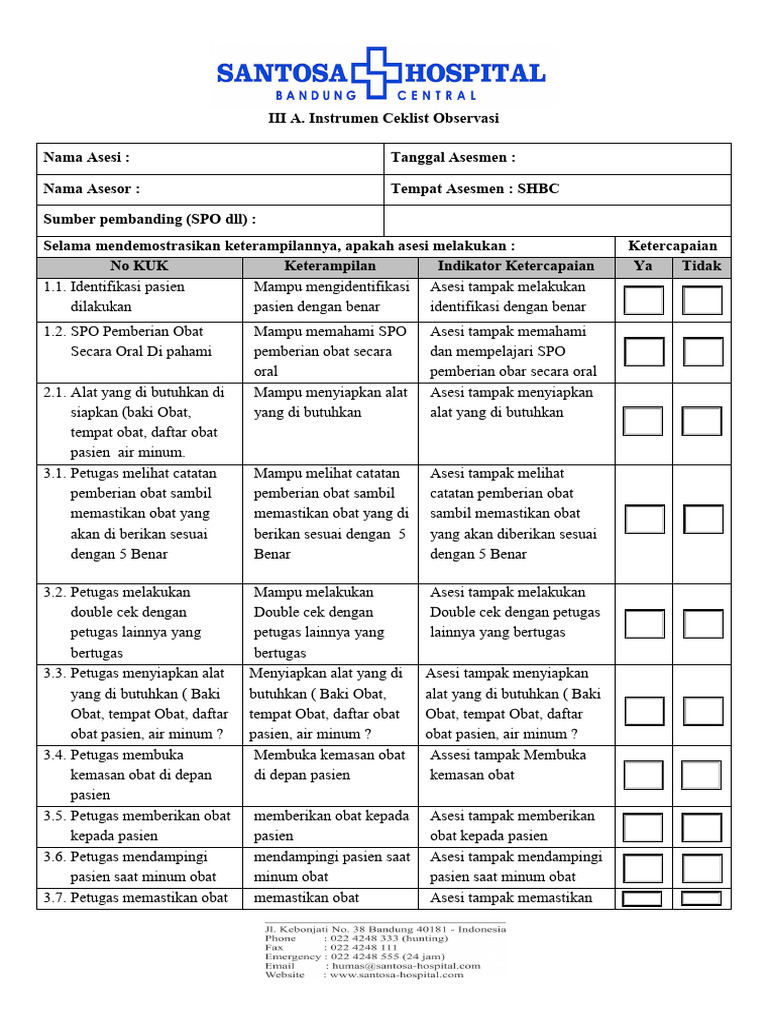 Edit Format III A Ceklis Observasi | PDF