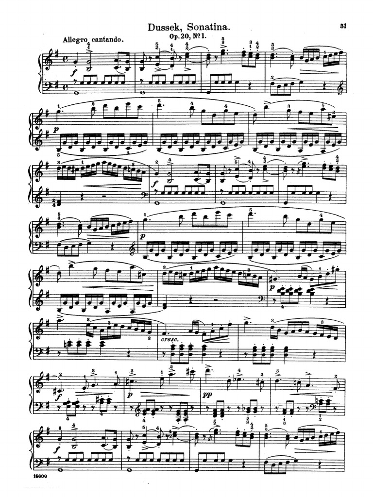 Dussek SonatinaG 20 1 | PDF