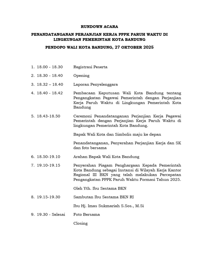 Rundown Acara | PDF
