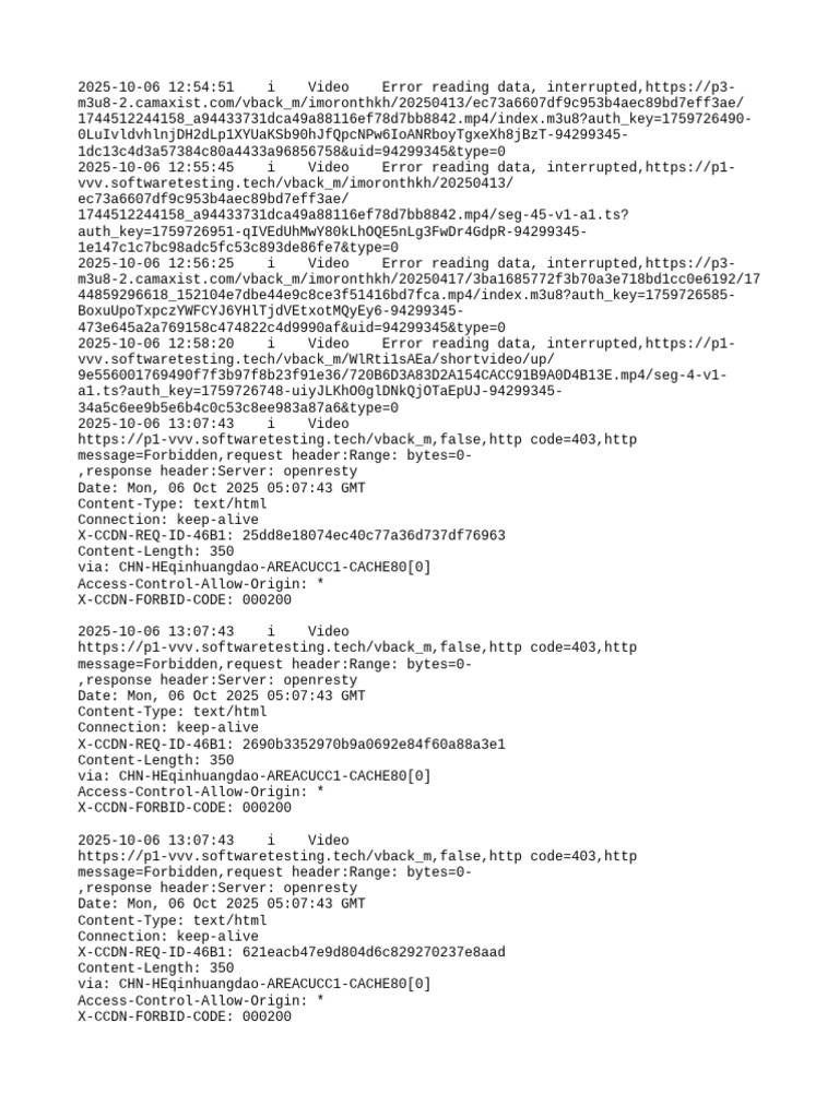 2025-10-06 Video Log | PDF | Networking | Internet & Web