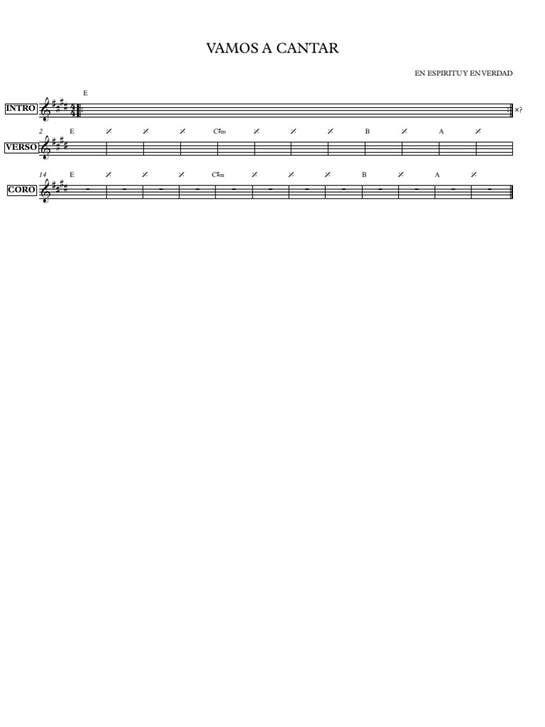 Letras y Acordes de "Vamos a Cantar" | PDF