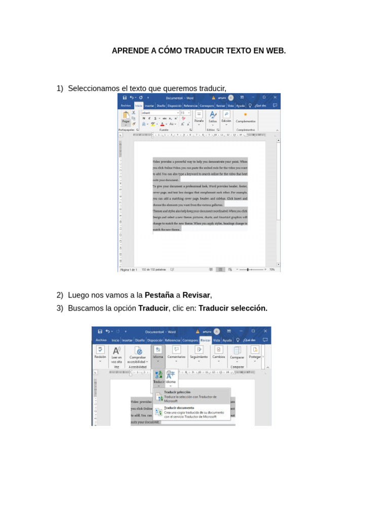 Aprende A Cómo Traducir Texto en Web | PDF