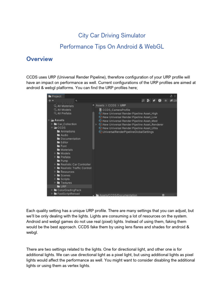 CCDS Performance Tips On Android & WebGL | PDF