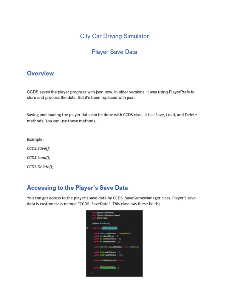CCDS Player Save Data | PDF
