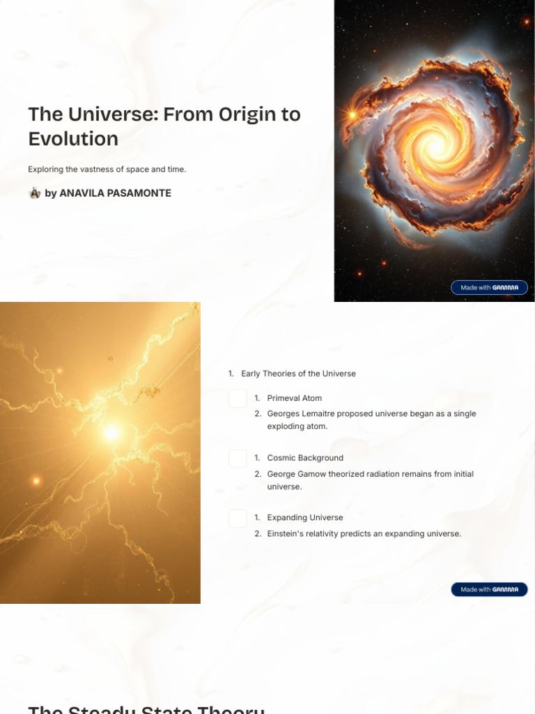 The Universe From Origin To Evolution | PDF | Universe | Stars