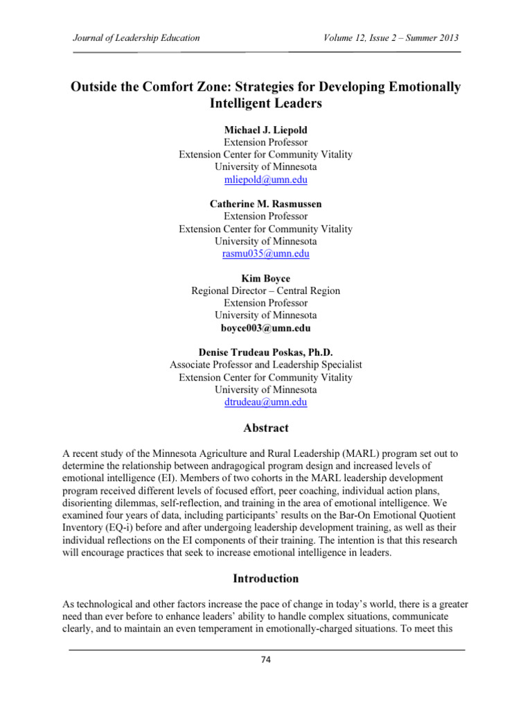 Strategies For Developing Emotionally Intelligent Leaders | PDF ...