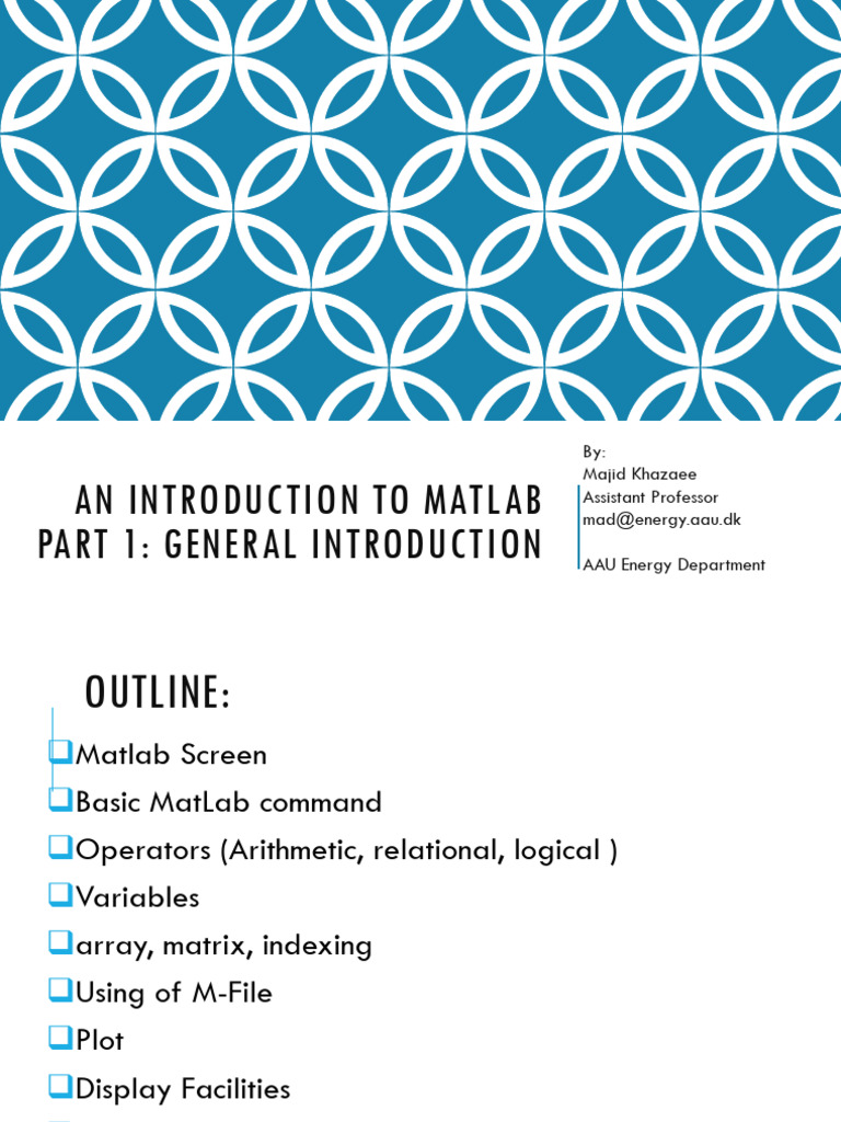 MATLAB - Part 1 - Basics and Plots | PDF | Matrix (Mathematics) | Matlab