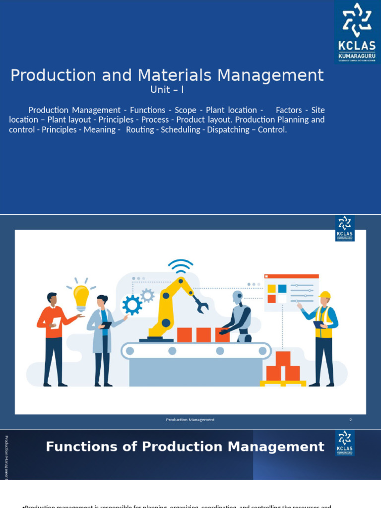 Production Management Overview and Functions | PDF | Inventory ...