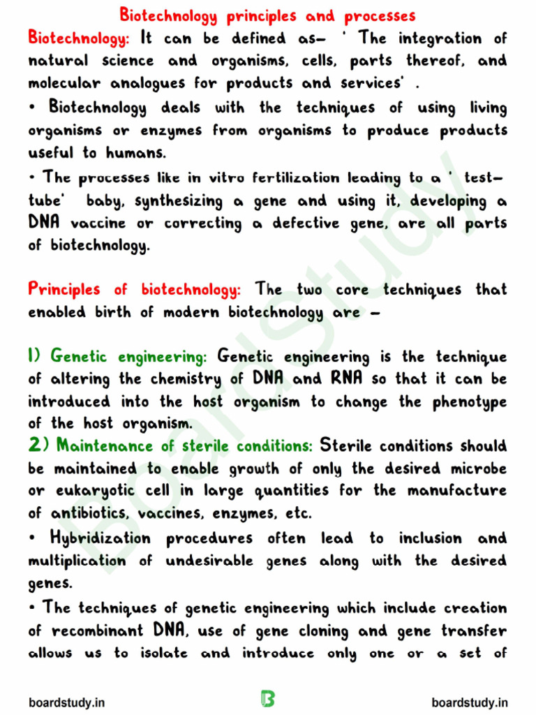 Biotechnology Principles and Processes | PDF