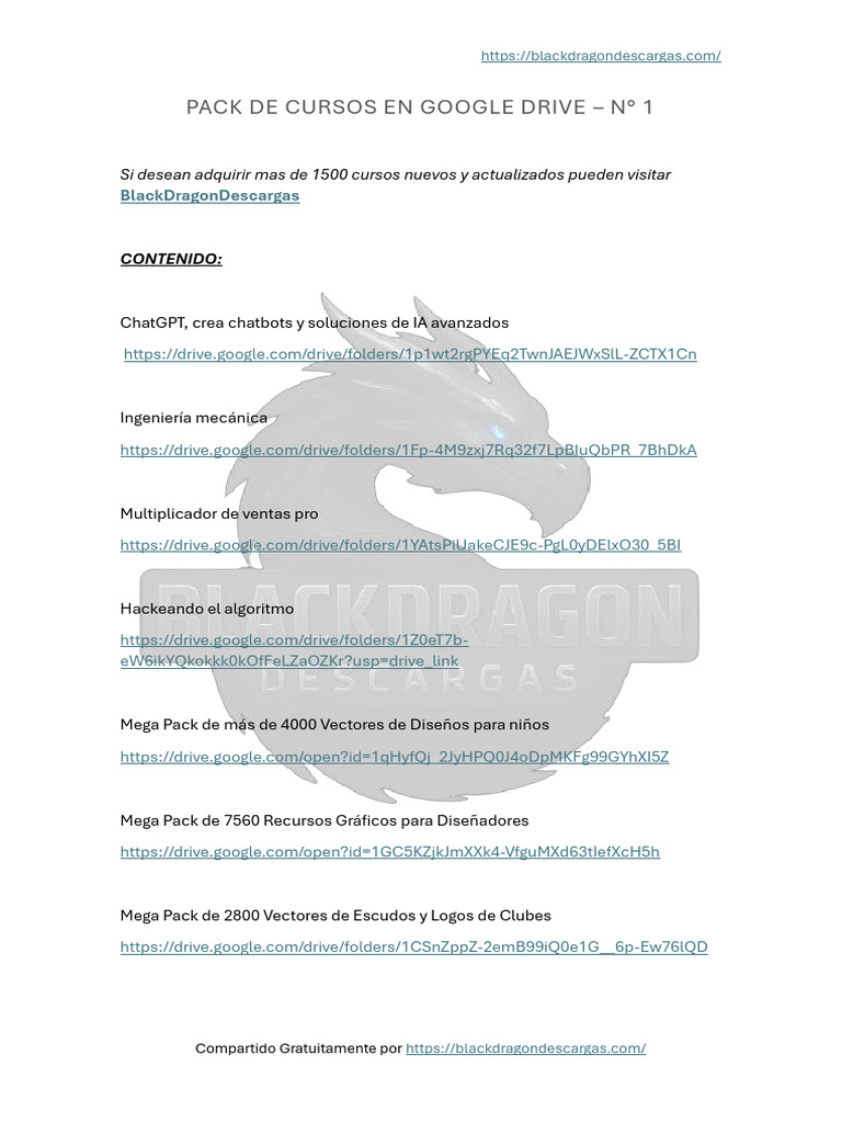 Pack de Cursos y Recursos en Google Drive | PDF
