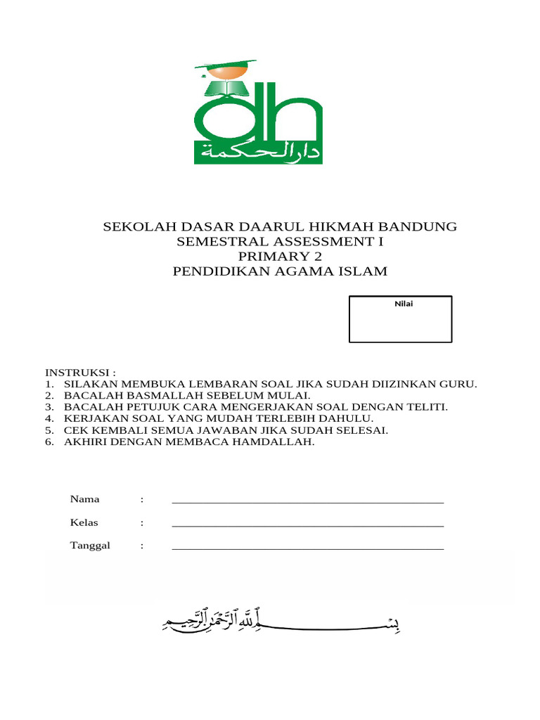 Soal Uas Sem 1 Kelas 2 | PDF