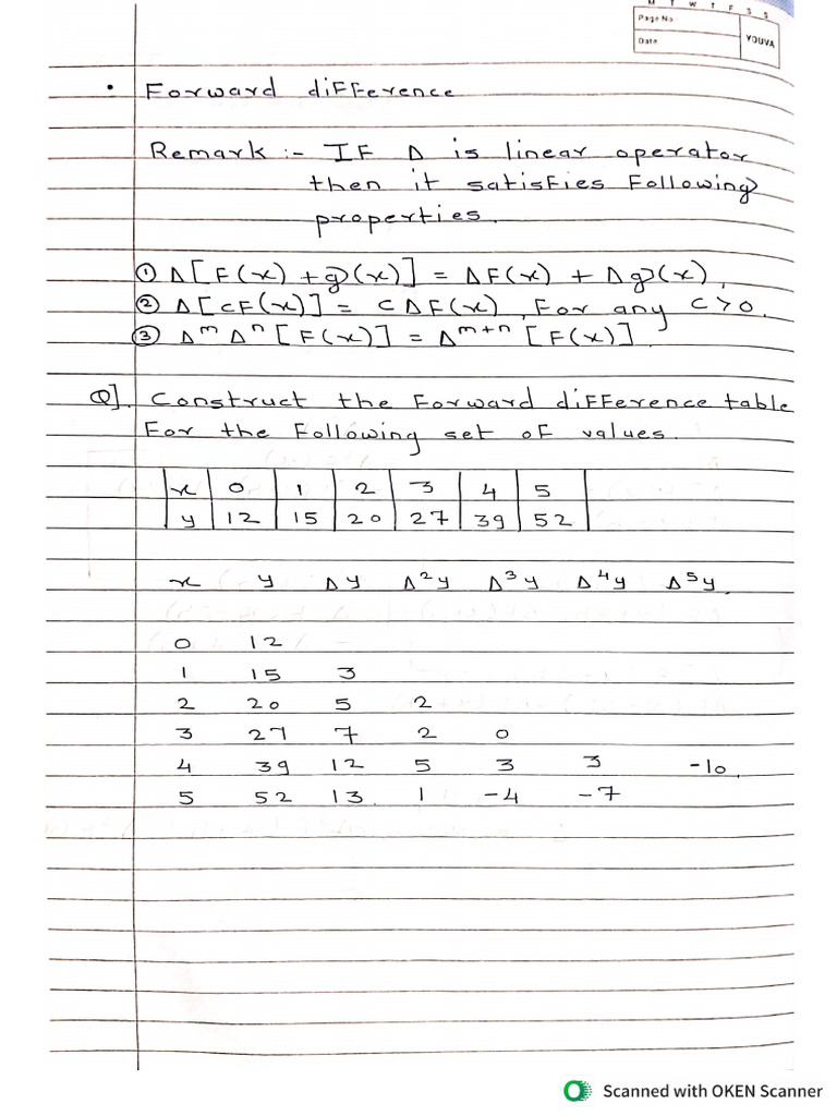 2.calculus of Finite Differences and Interpolation Lecture 2 | PDF