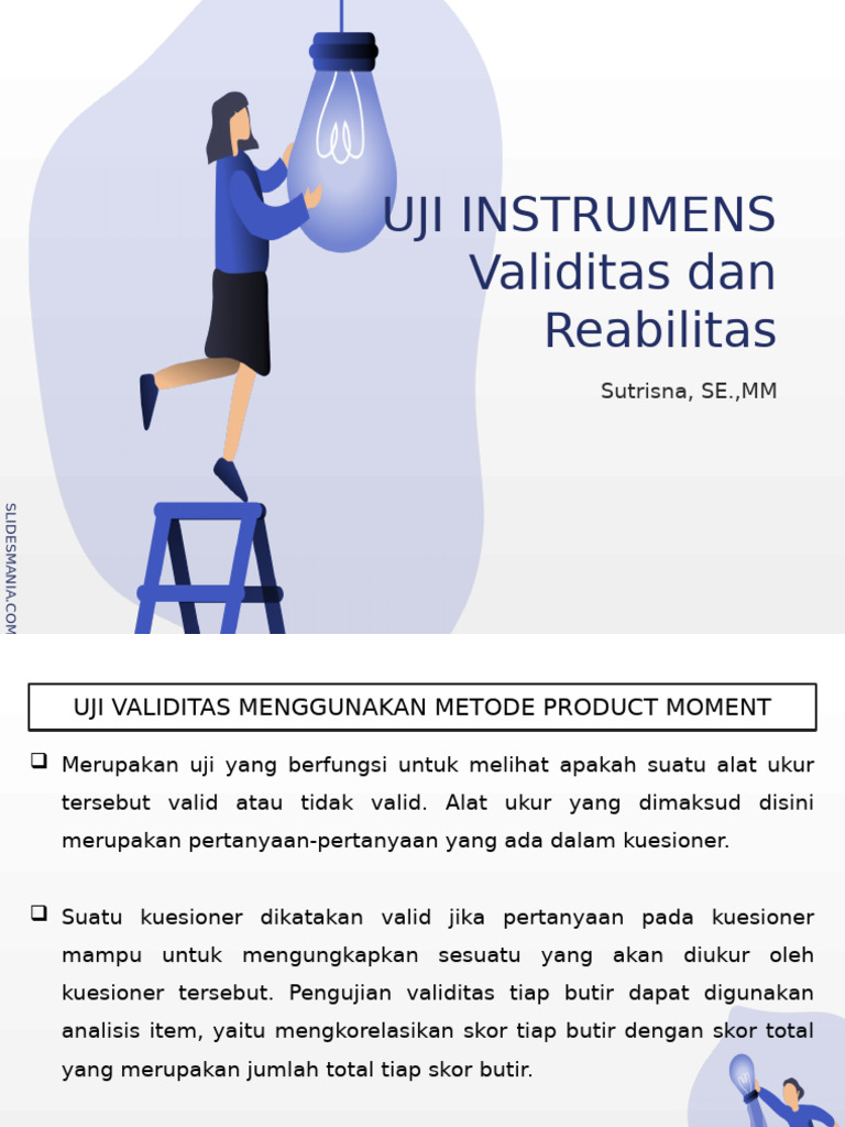 P14 Uji Instrumen (Validitas Reabilitas) | PDF