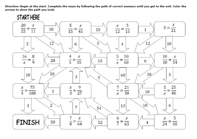 Activity - Proportion Maze | PDF