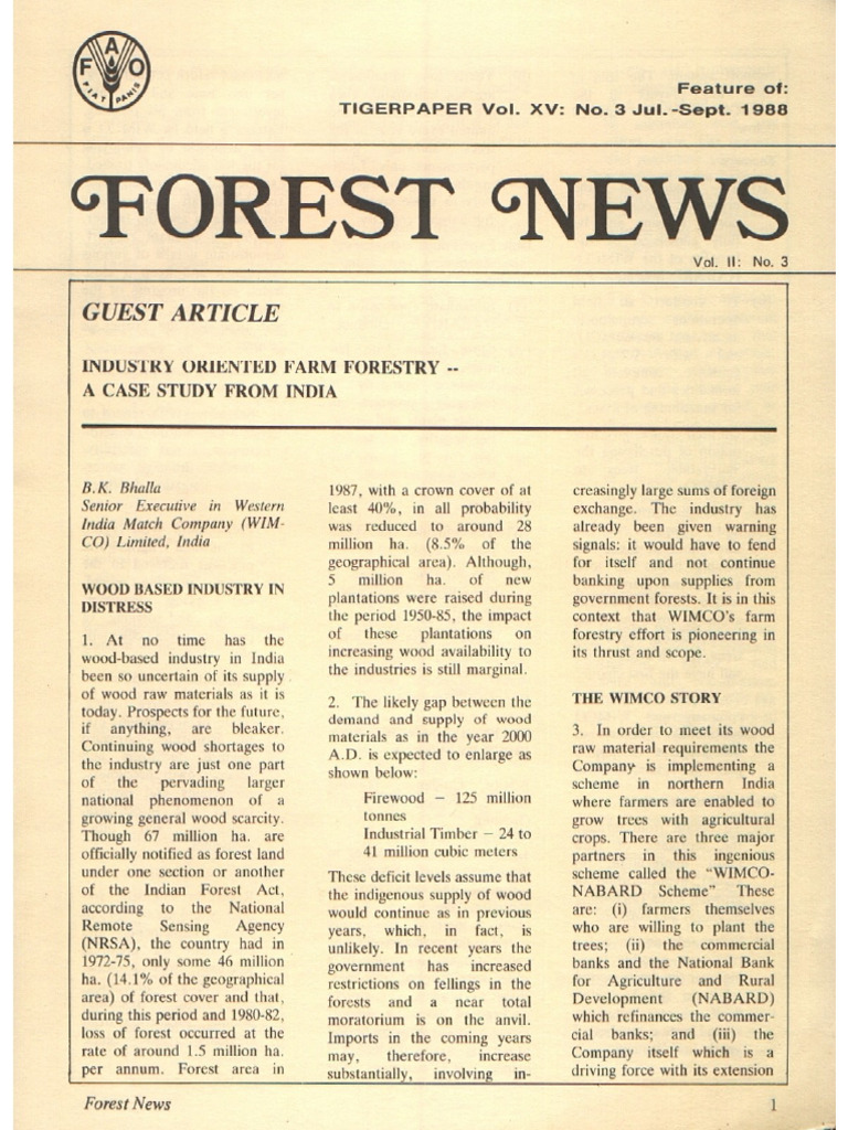 Forest News Vol. II No. 3 | PDF
