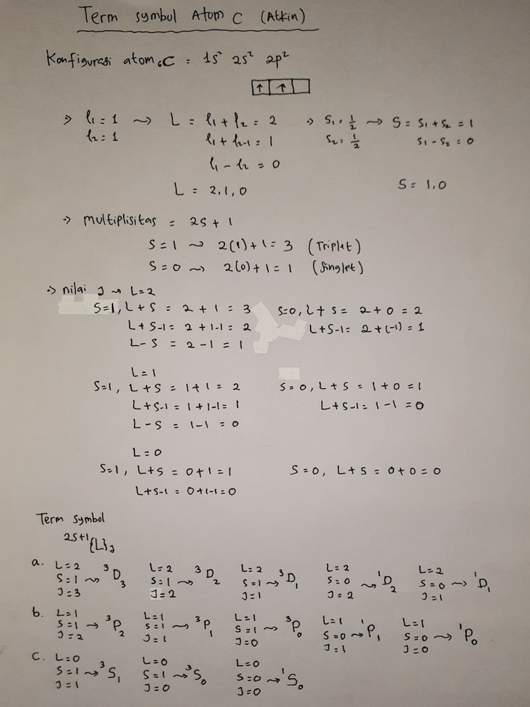 Term Symbol C (Atkins) | PDF